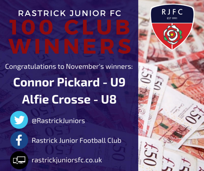 November’s 100 Club Winners! :: Rastrick Juniors
